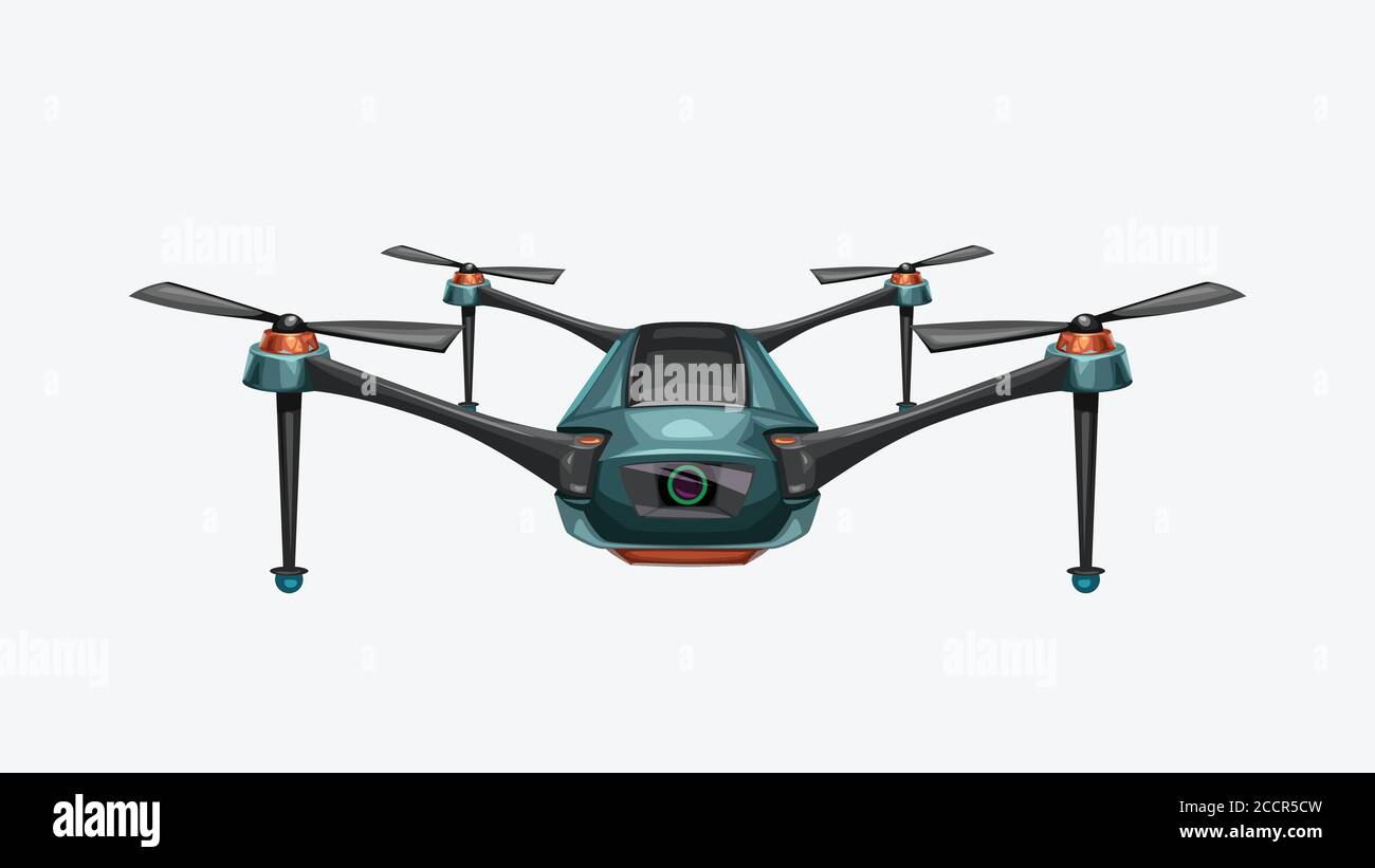 front view modern colorful drone on white Stock Vector Image & Art - Alamy