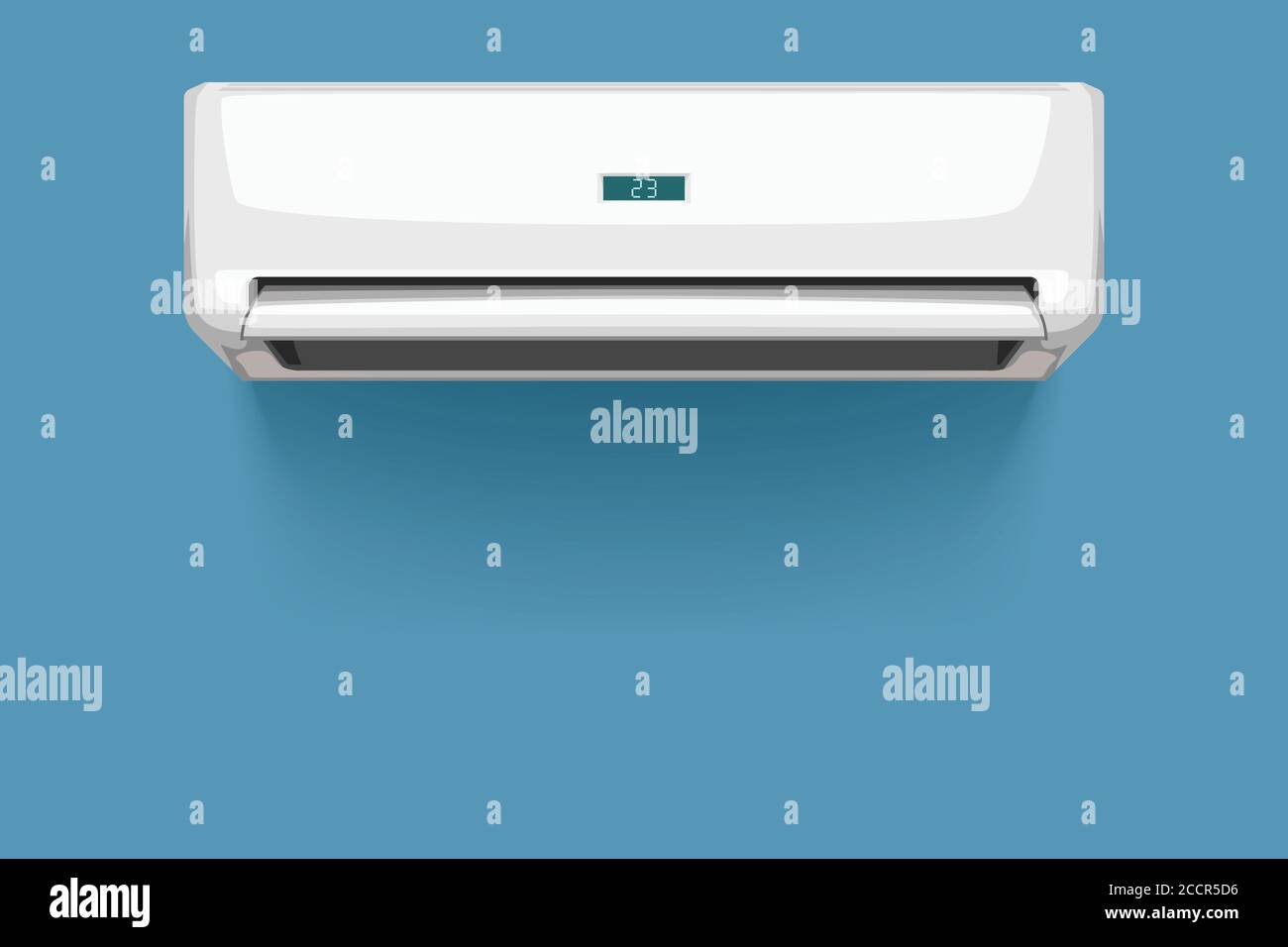 front view of air conditioner on blue Stock Vector Image & Art - Alamy
