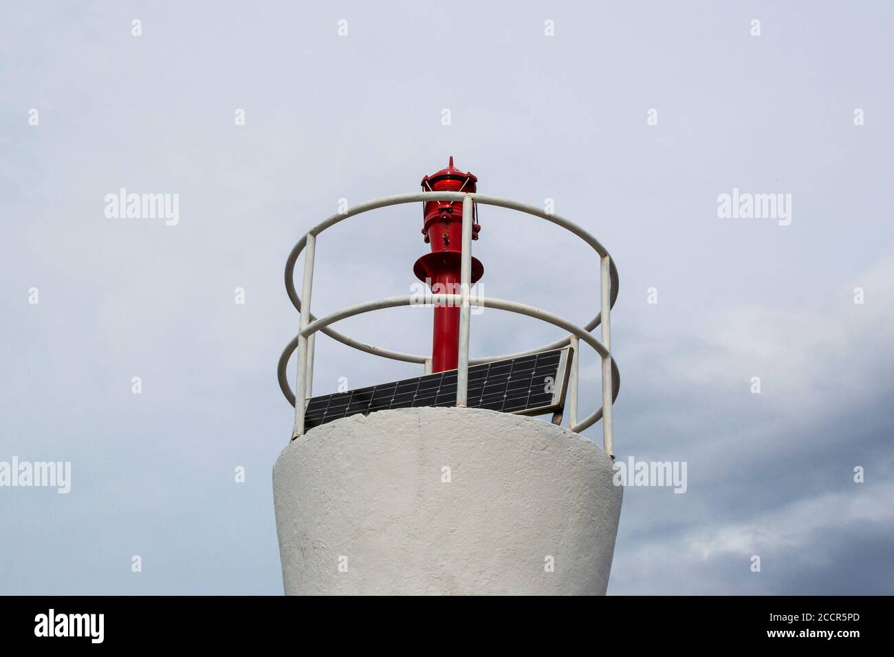 solar powered Lighthouse in Montenegro, solar battery in the beacon ...