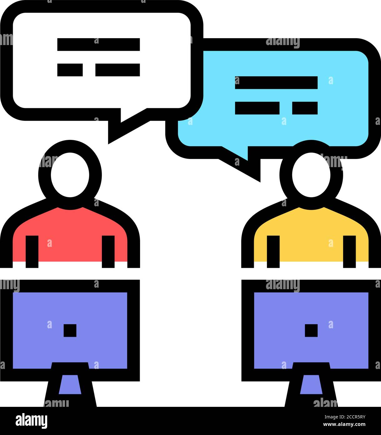 colleagues communication workspace color icon vector illustration Stock ...