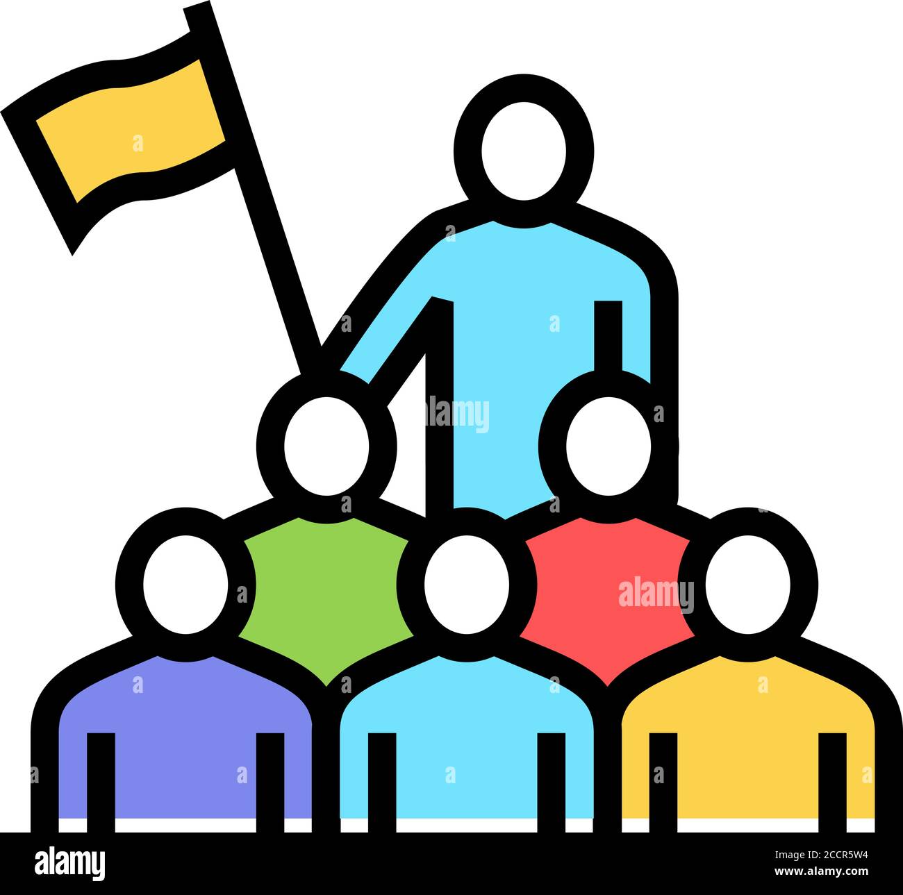 employees leadership color icon vector illustration Stock Vector Image ...