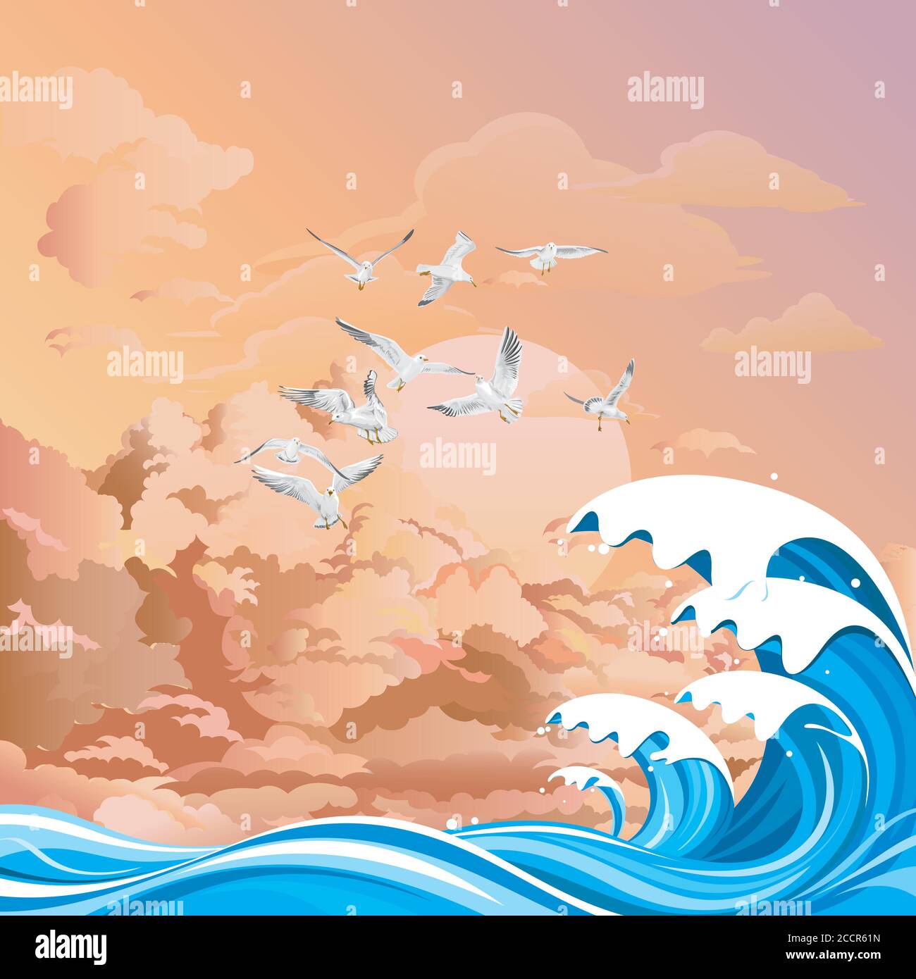 Flying water over seagull flying seagull Stock Vector Images - Alamy