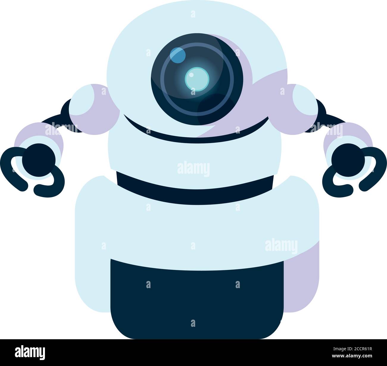 white robot cartoon of robotic technology futuristic toy future machine ...