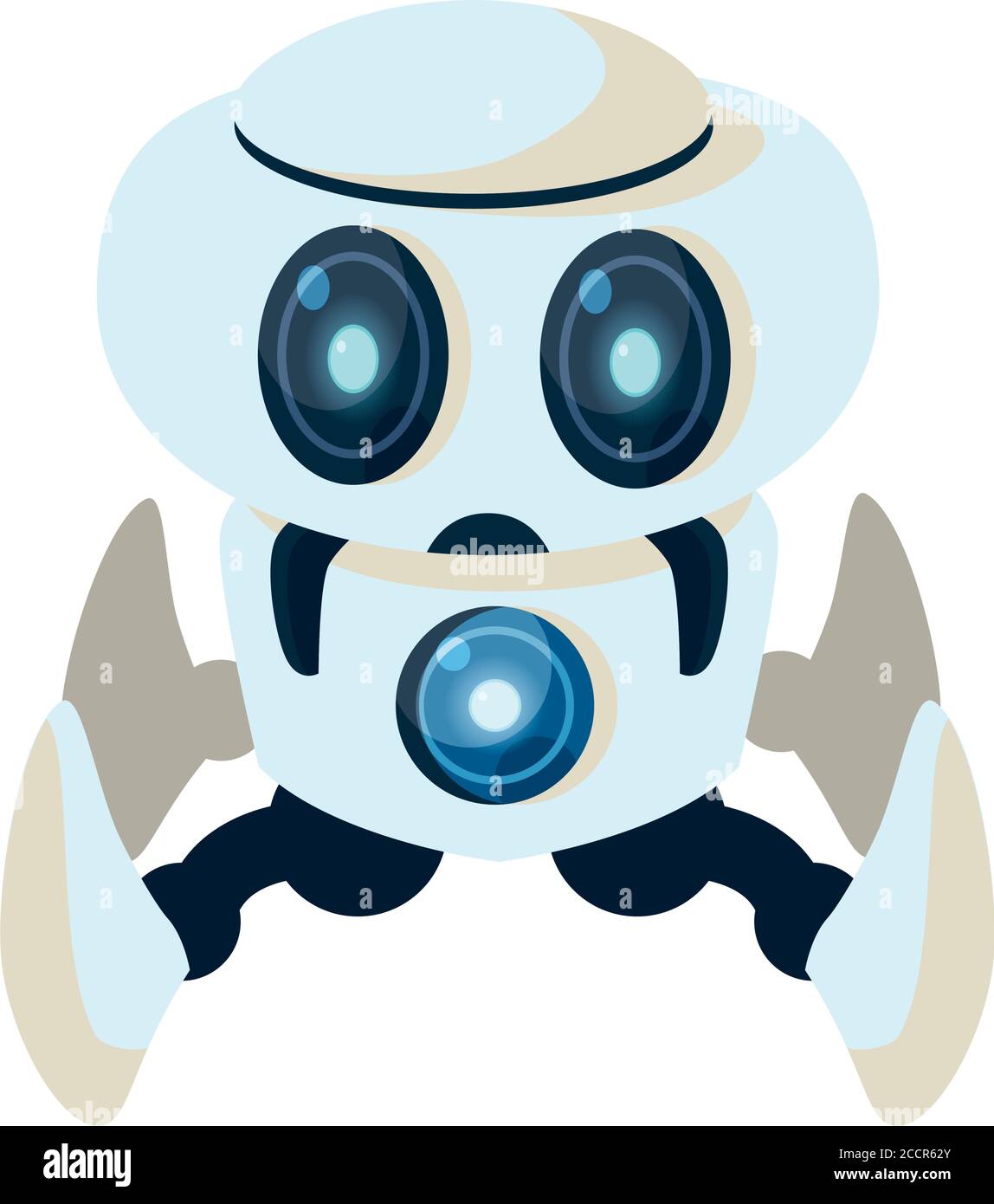 white robot cartoon with face of robotic technology futuristic toy ...