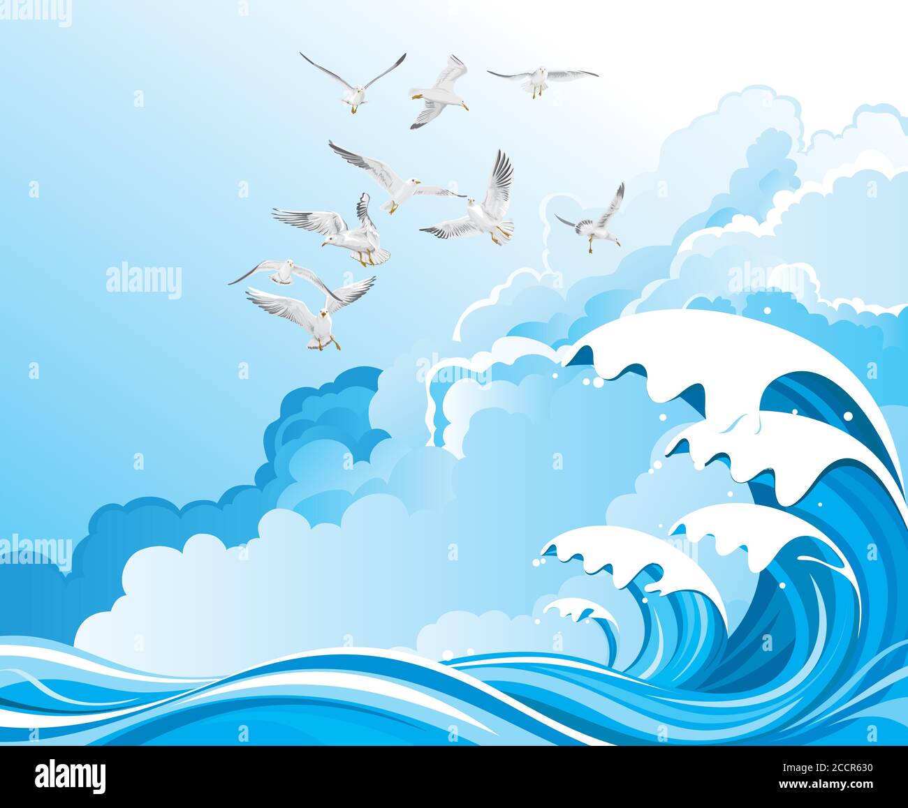 Flying over a water surface Stock Vector Images - Alamy