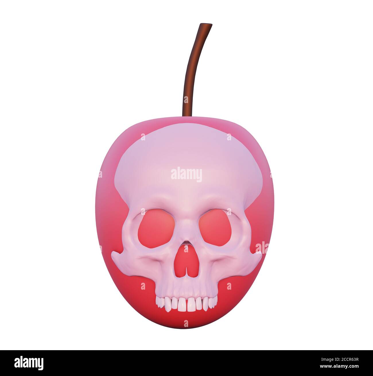 Deadly poisonous berry. Cherry with skull, concept of poisonous food ...