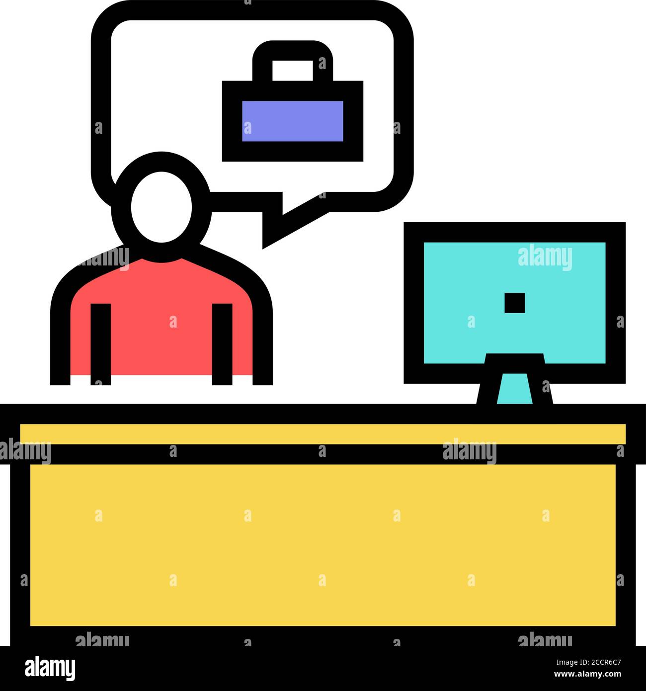 employee working place color icon vector illustration Stock Vector ...