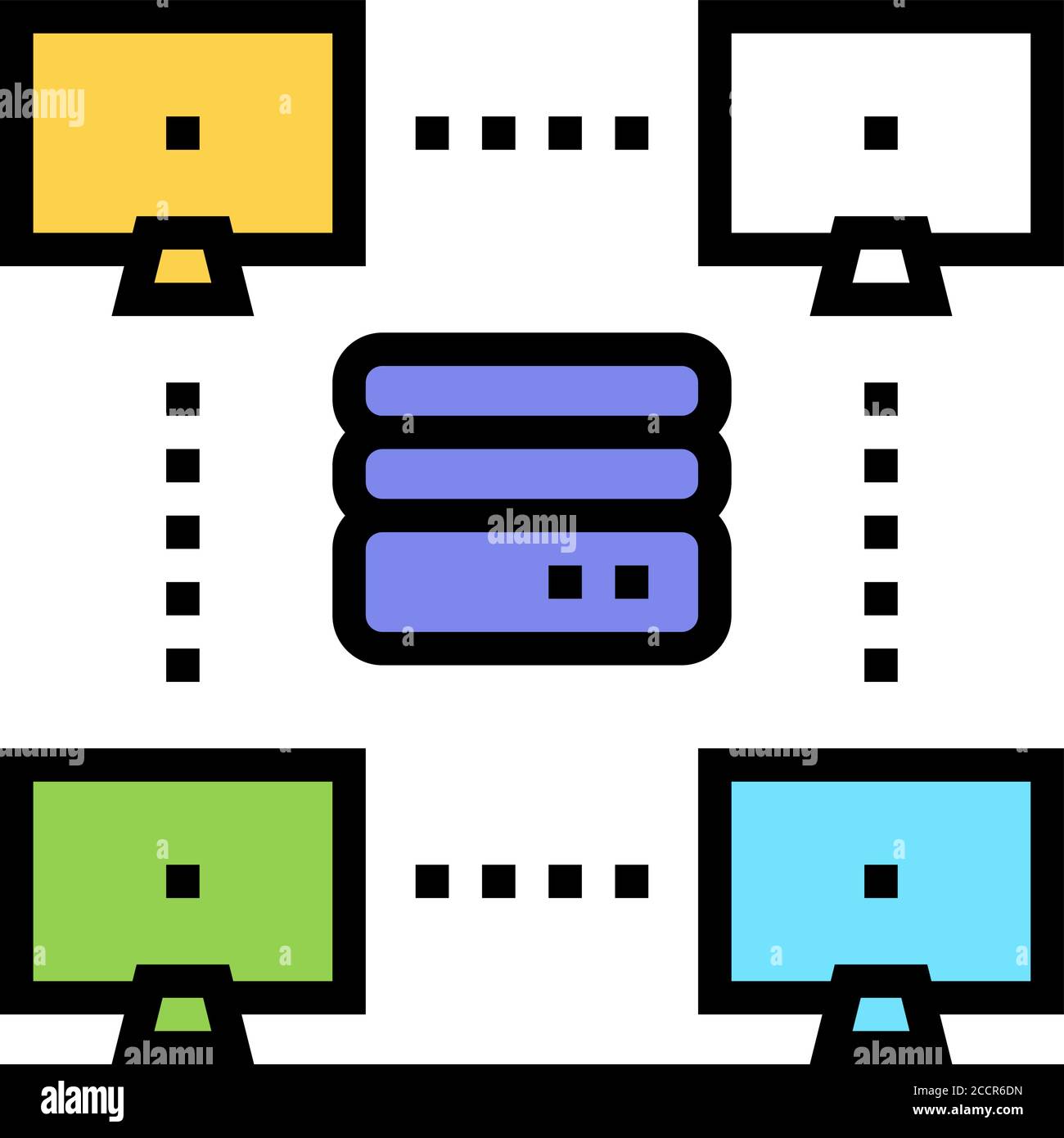 server computers color icon vector illustration Stock Vector Image ...