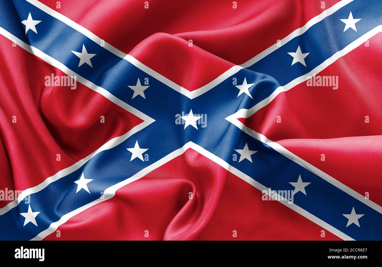 Confederate flag texture creased and crumpled up with light and shadows ...