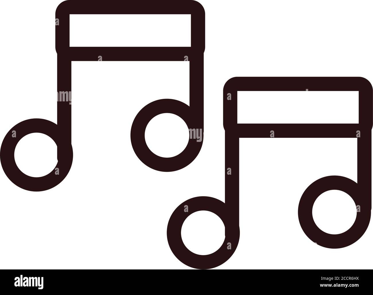 music notes line style vector illustration design Stock Vector Image ...