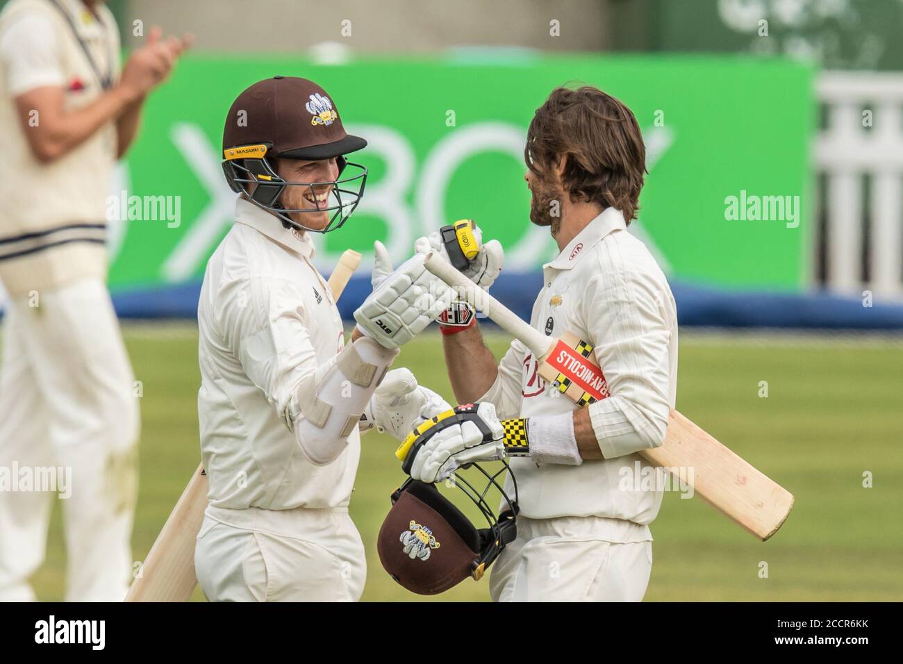 London, UK. 24 August, 2020. Ben Foakes is congratulated by Matthew ...