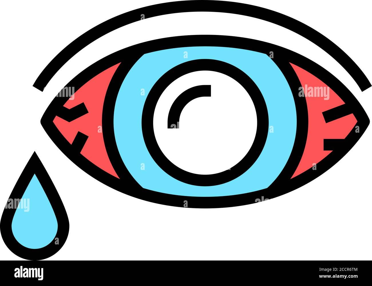 eye flowing tears color icon vector illustration Stock Vector Image ...