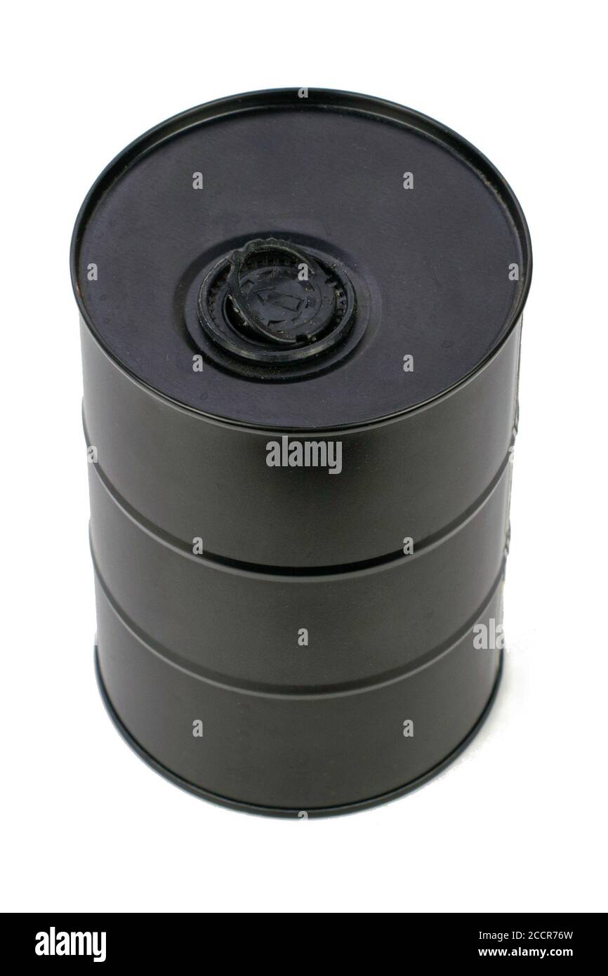 black iron barrel isolated on white background Stock Photo - Alamy