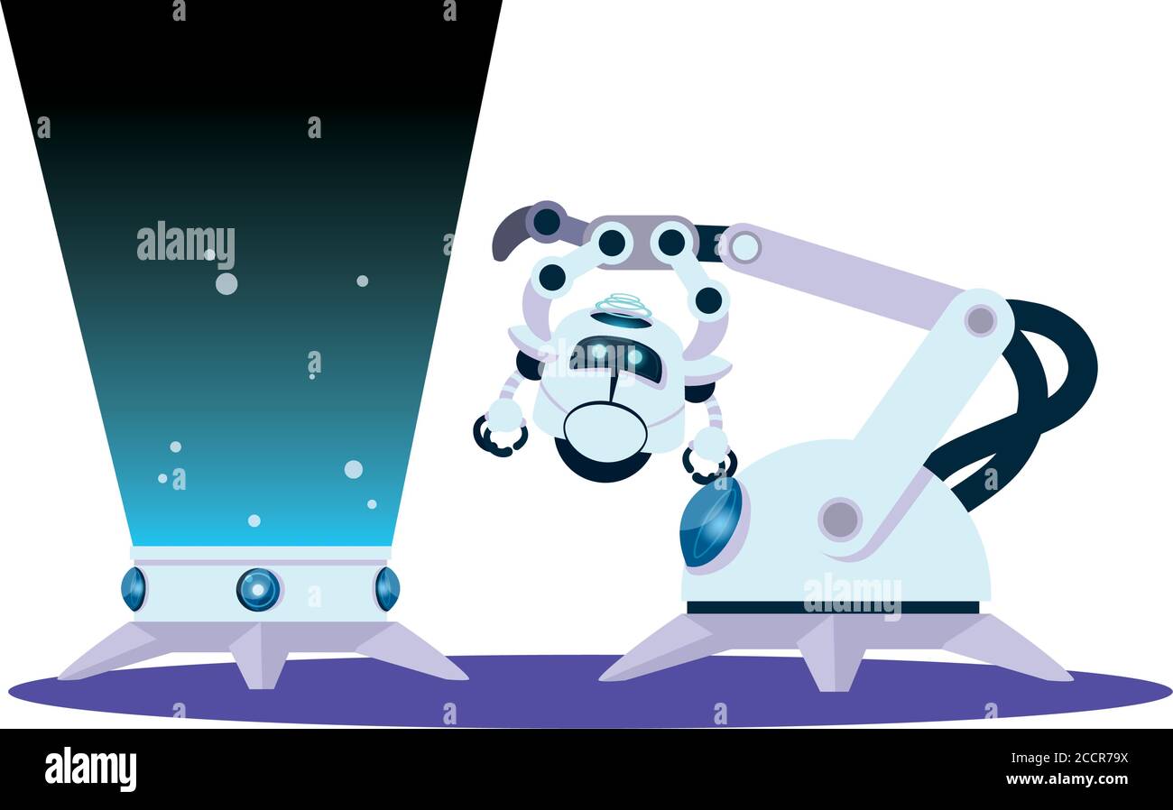 white robots cartoons of robotic technology futuristic toy future ...