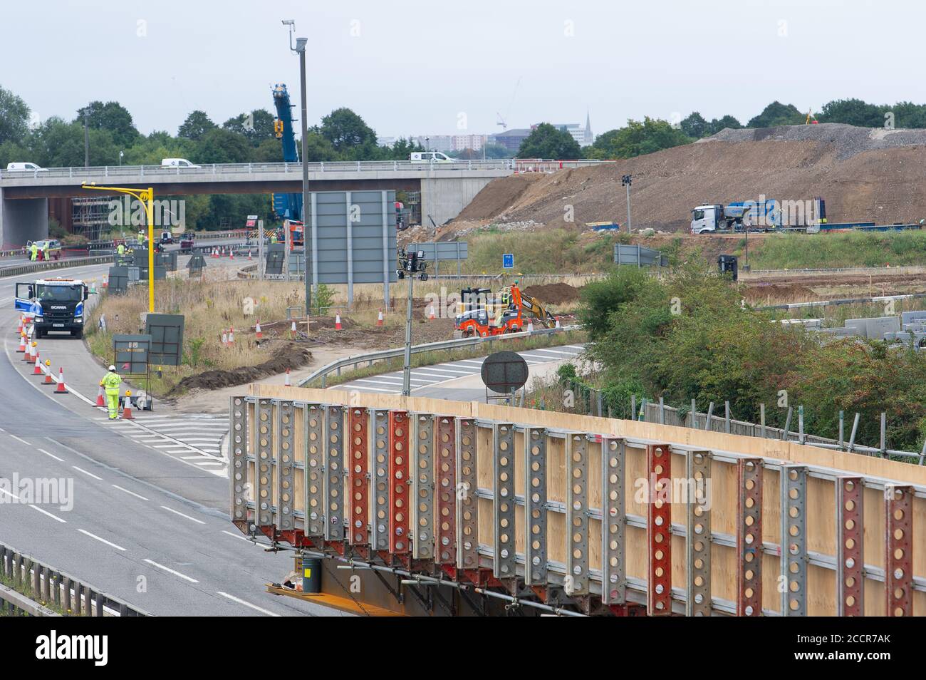 Taplow, Berkshire, UK. 15th August, 2020. The M4 was closed again this ...