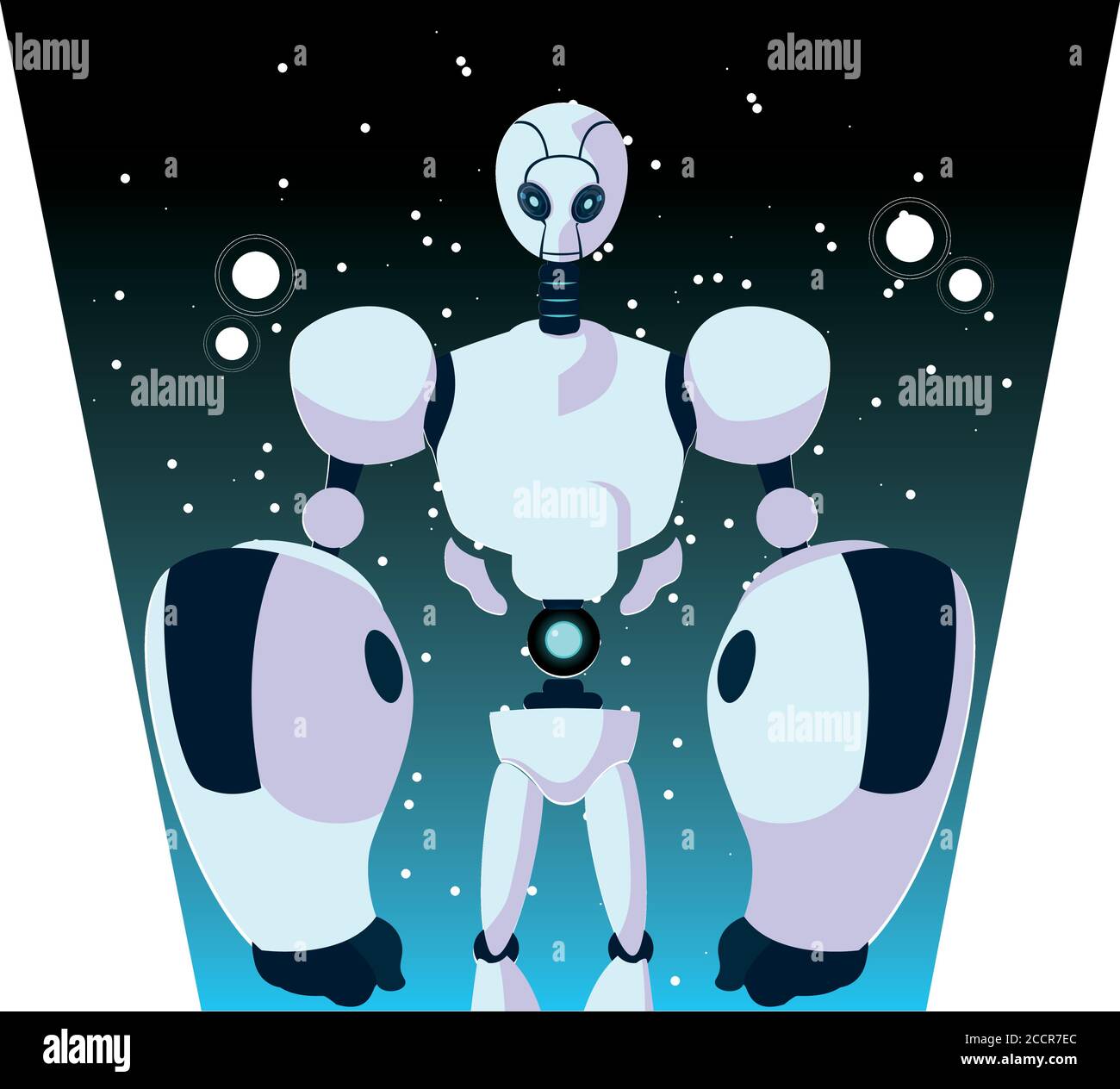 white robot cartoon of robotic technology futuristic toy future machine ...