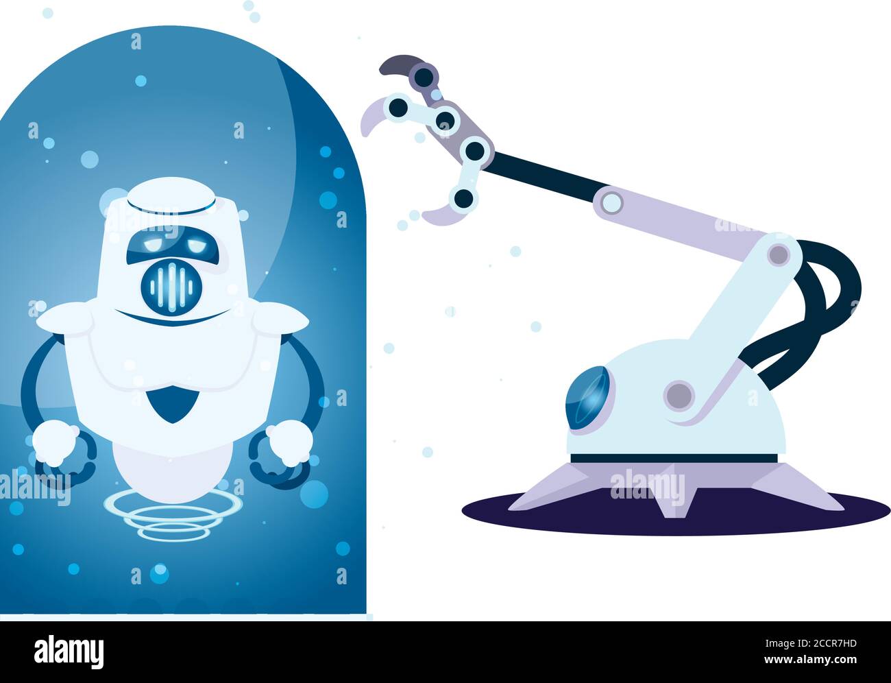 white robots cartoons of robotic technology futuristic toy future ...