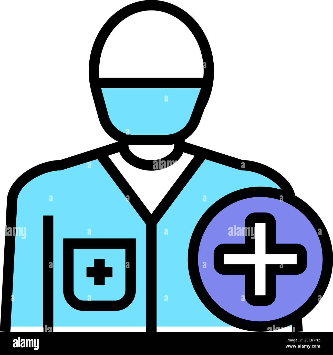 doctor medical worker color icon vector illustration Stock Vector Image ...