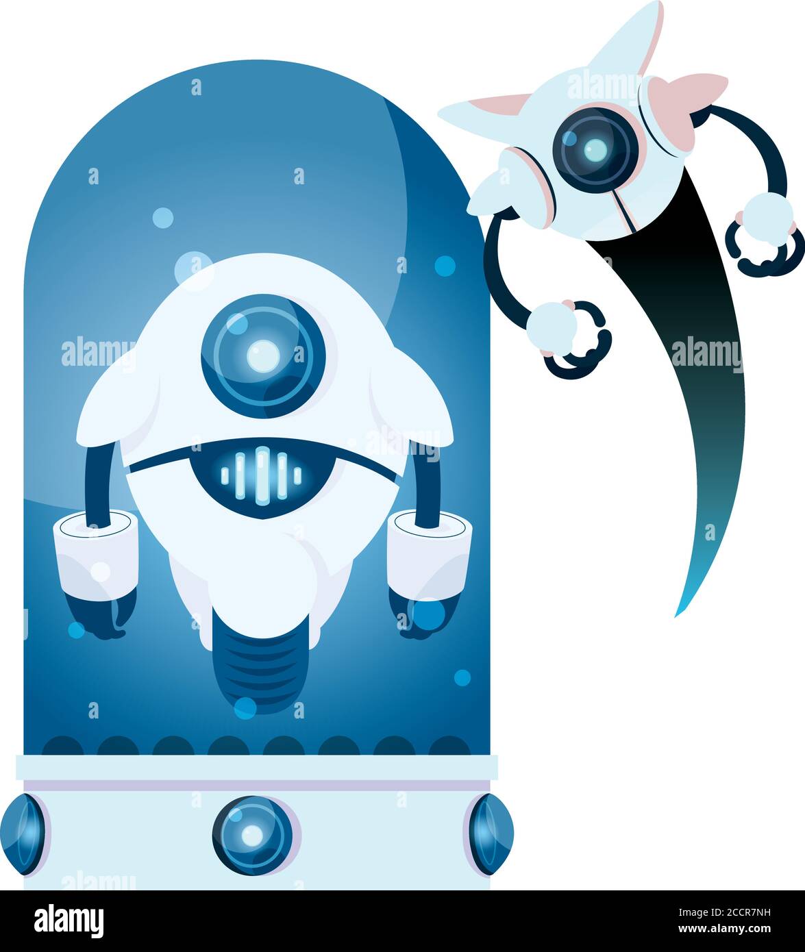white robots cartoons of robotic technology futuristic toy future ...