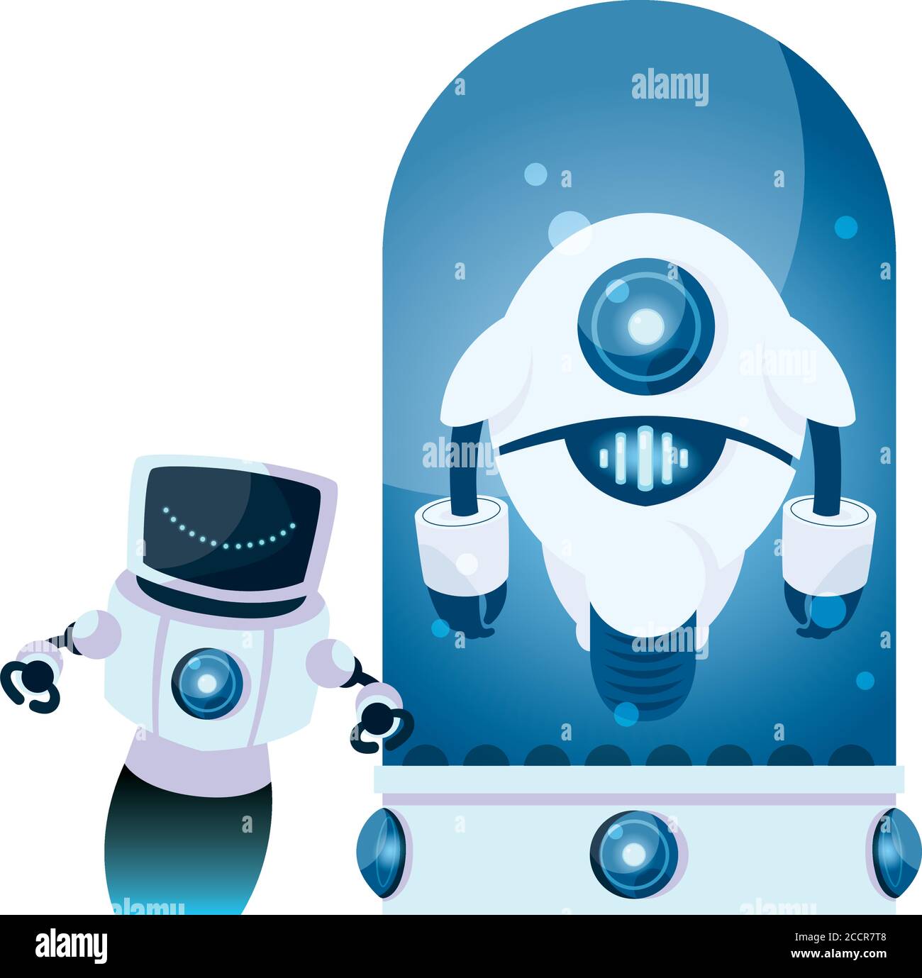 white robots cartoons of robotic technology futuristic toy future ...