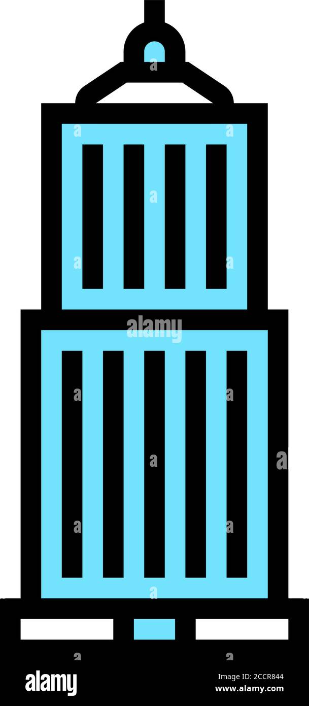 skyscraper business center building color icon vector illustration ...