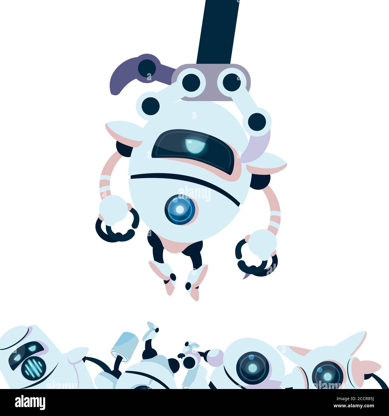 arm holding white robot cartoon of robotic technology futuristic toy ...