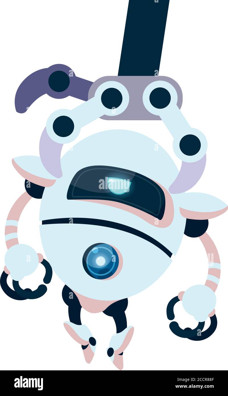 arm holding white robot cartoon of robotic technology futuristic toy ...