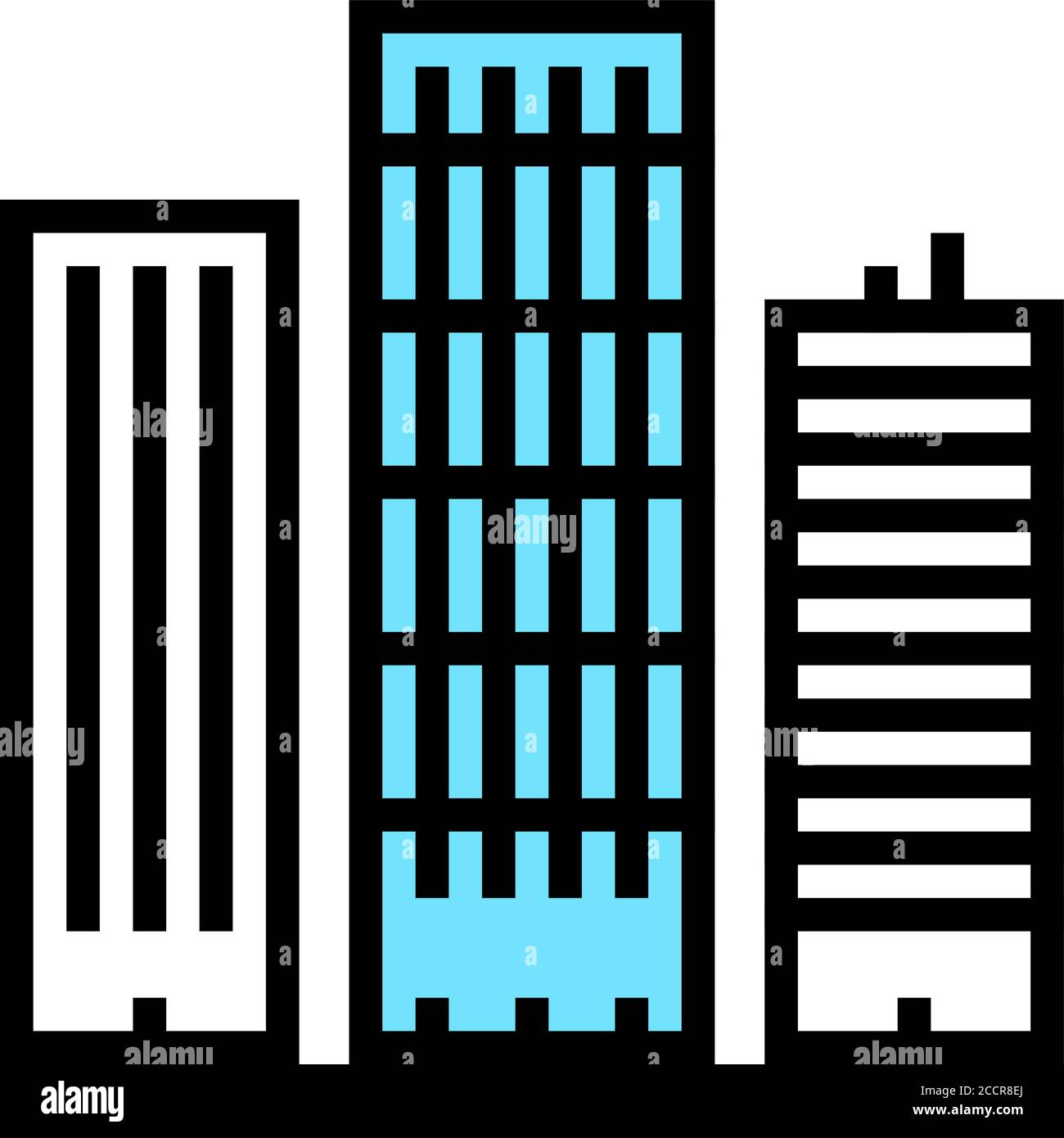 skyscraper buildings color icon vector illustration Stock Vector Image ...