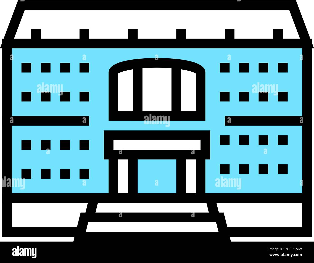 university building color icon vector illustration Stock Vector Image ...