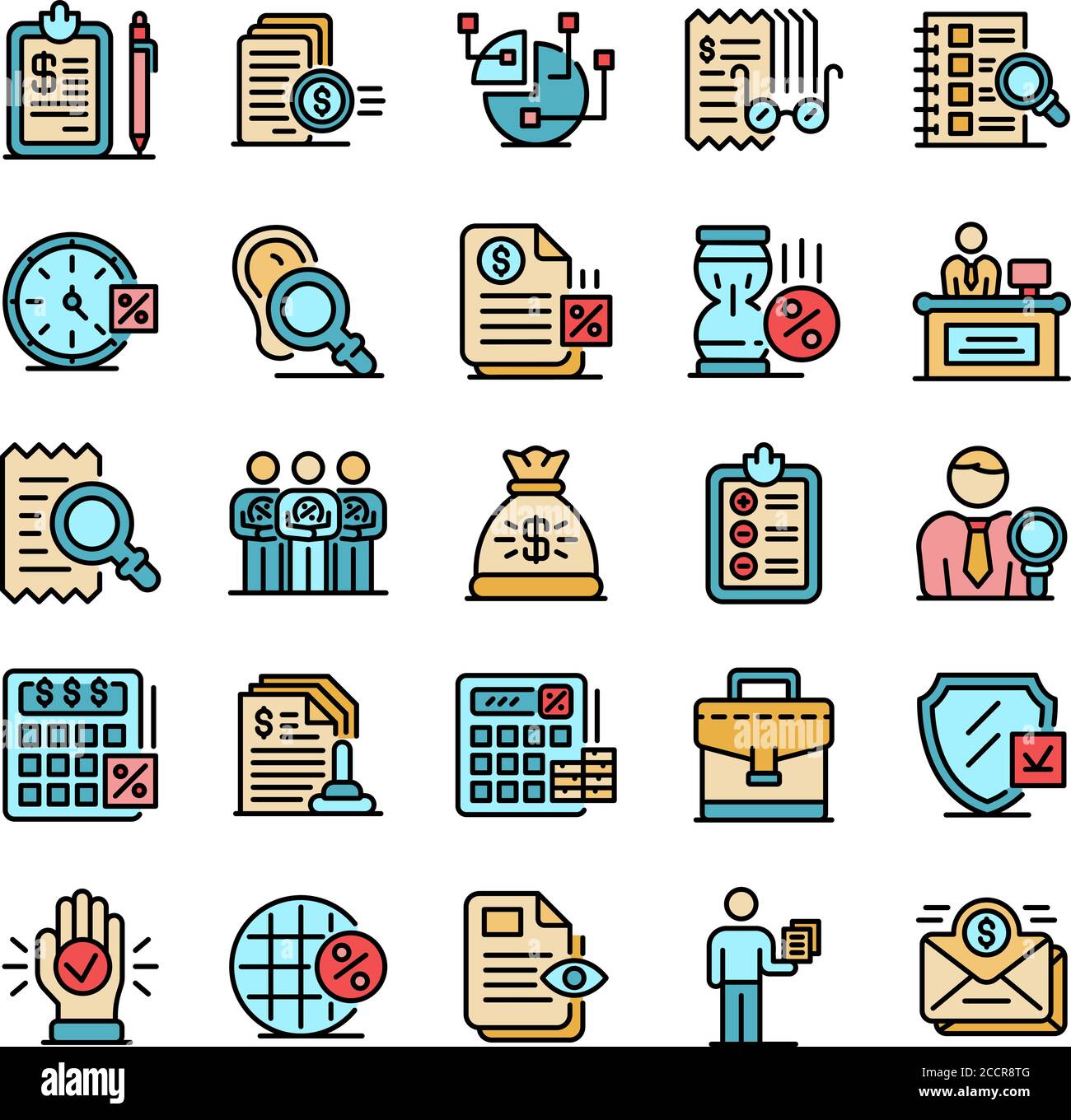 Tax inspector icons set vector flat Stock Vector Image & Art - Alamy