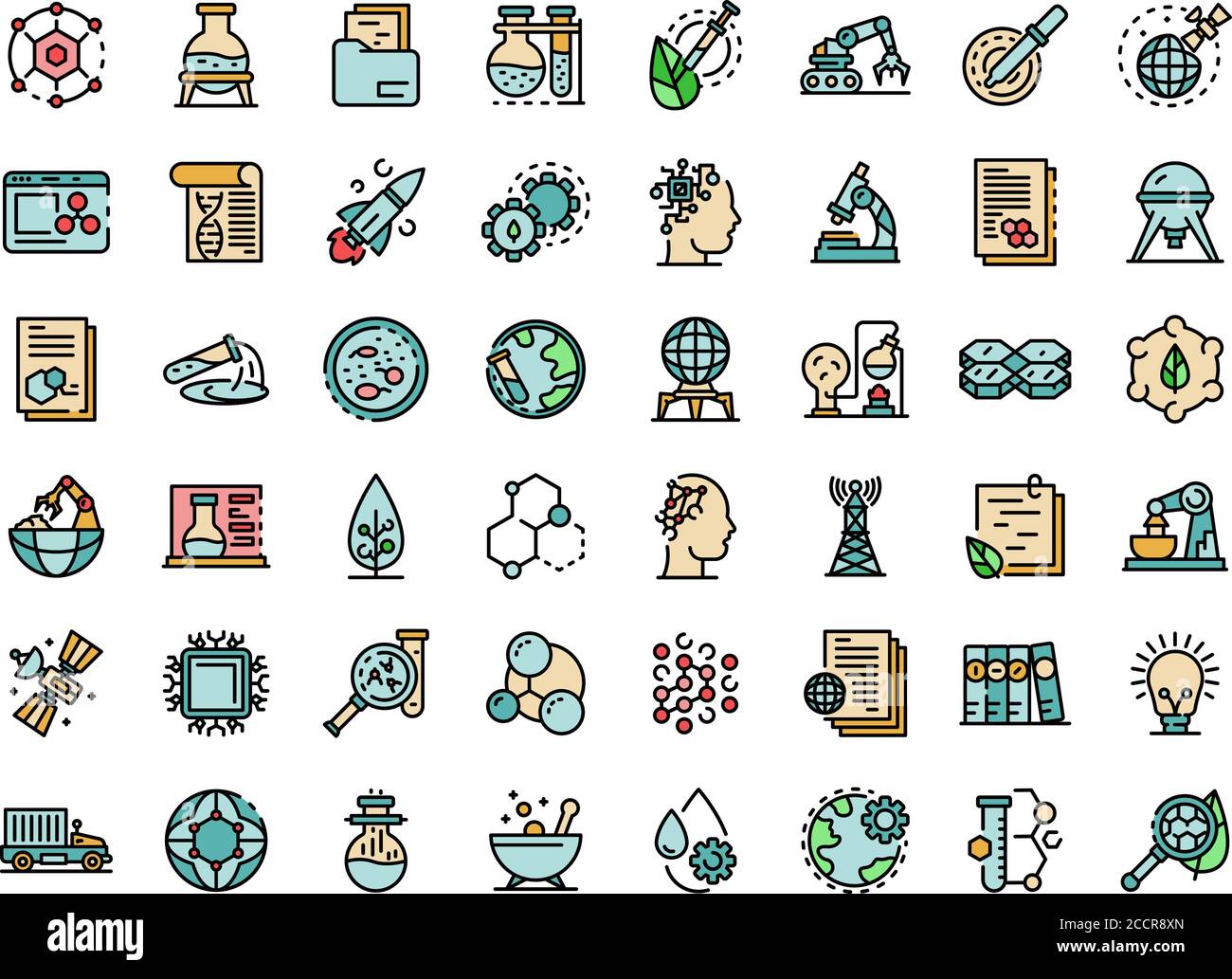 Nanotechnology icons set vector flat Stock Vector Image & Art - Alamy