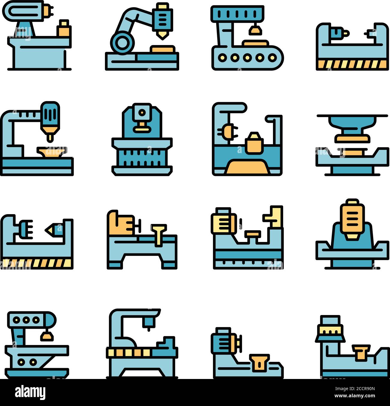 Lathe icons set vector flat Stock Vector Image & Art - Alamy