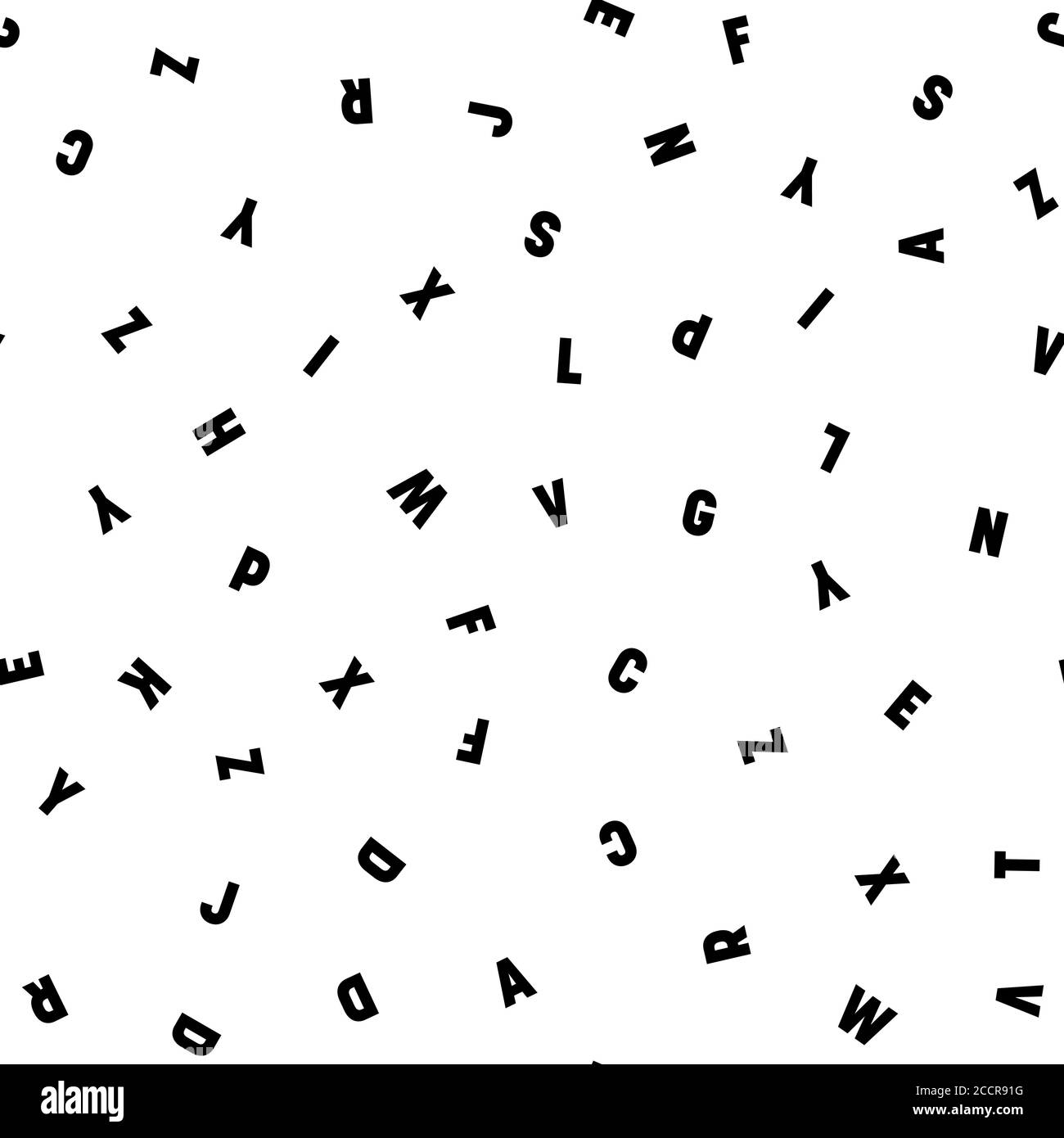 Seamless pattern of letters. Random order signs. Vector background ...