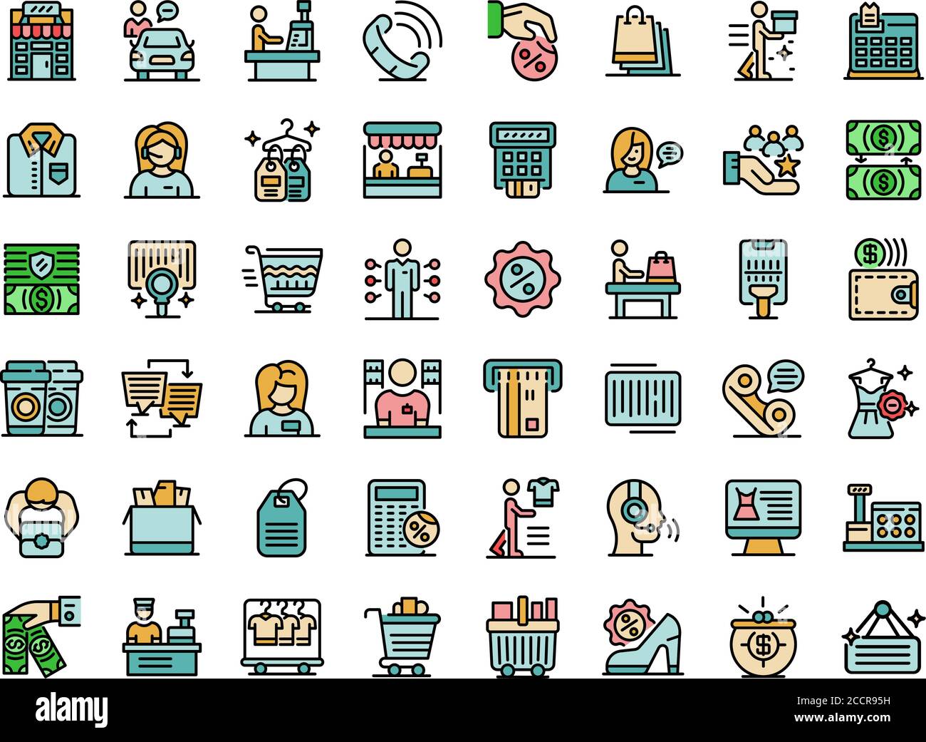 Shop assistant icons set vector flat Stock Vector Image & Art - Alamy