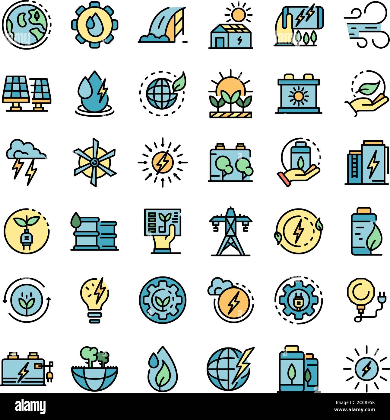 Clean energy icons set vector flat Stock Vector Image & Art - Alamy