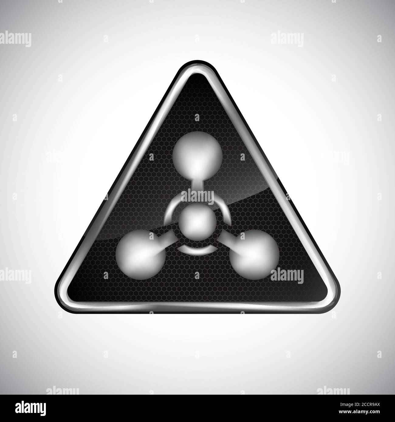 Caution chemical weapon sign. Black and white metal warning chemical ...