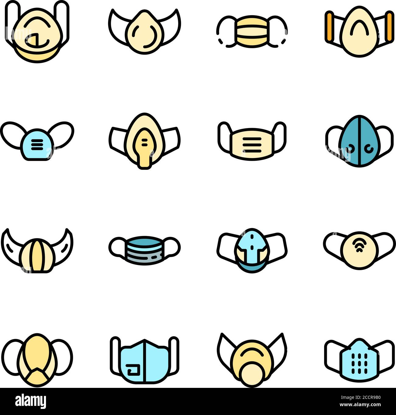 Medical mask icons set vector flat Stock Vector Image & Art - Alamy