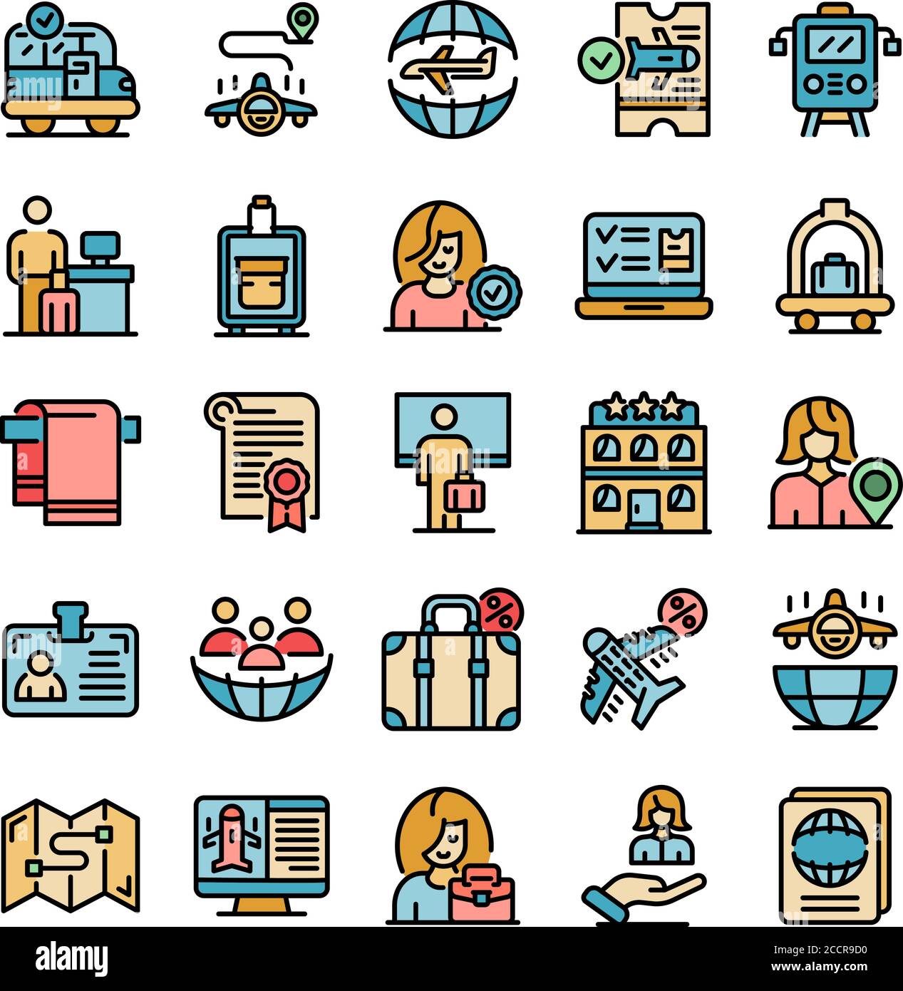 Tourism manager icons set vector flat Stock Vector Image & Art - Alamy
