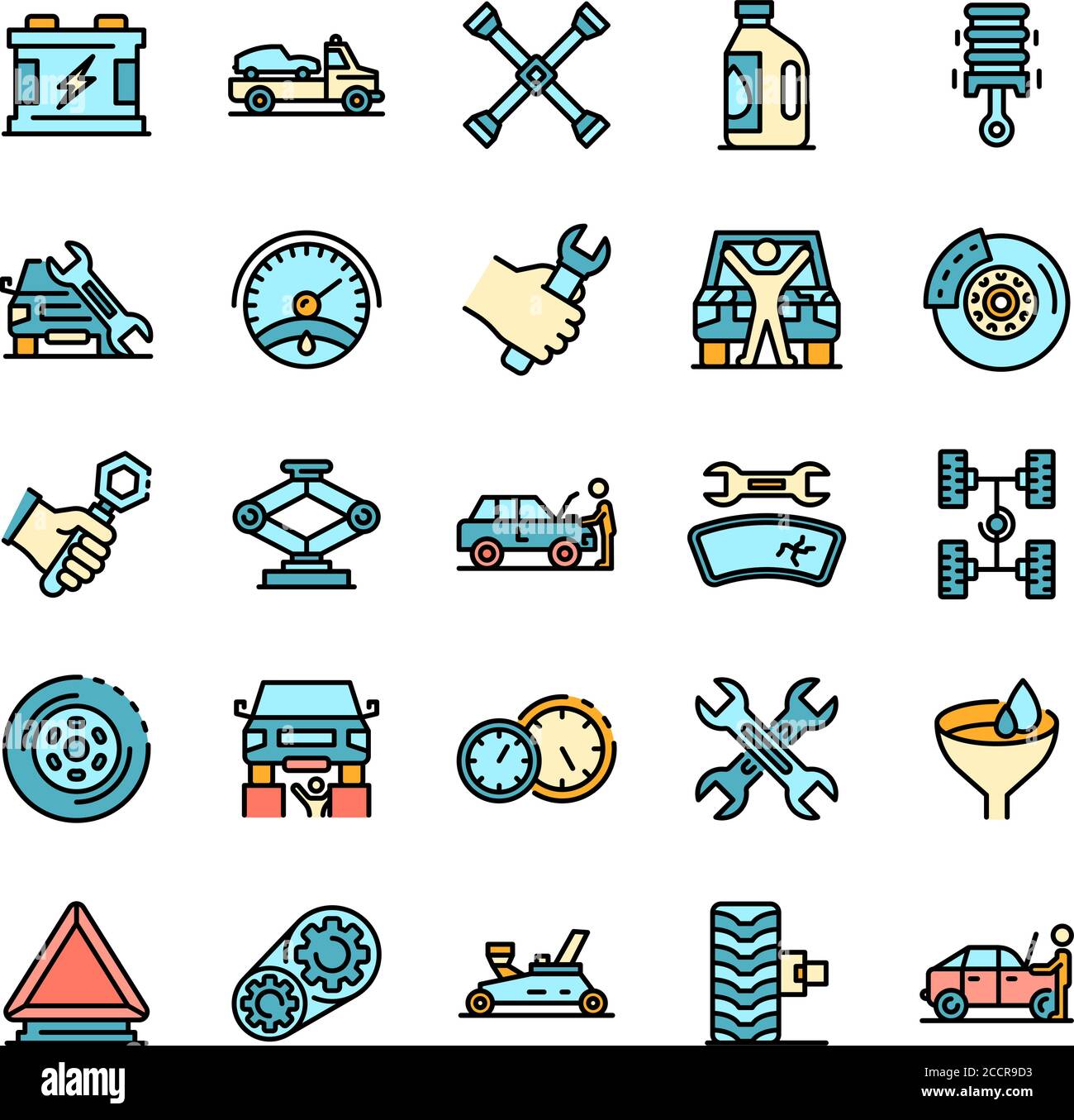 Auto mechanic icons set vector flat Stock Vector Image & Art - Alamy