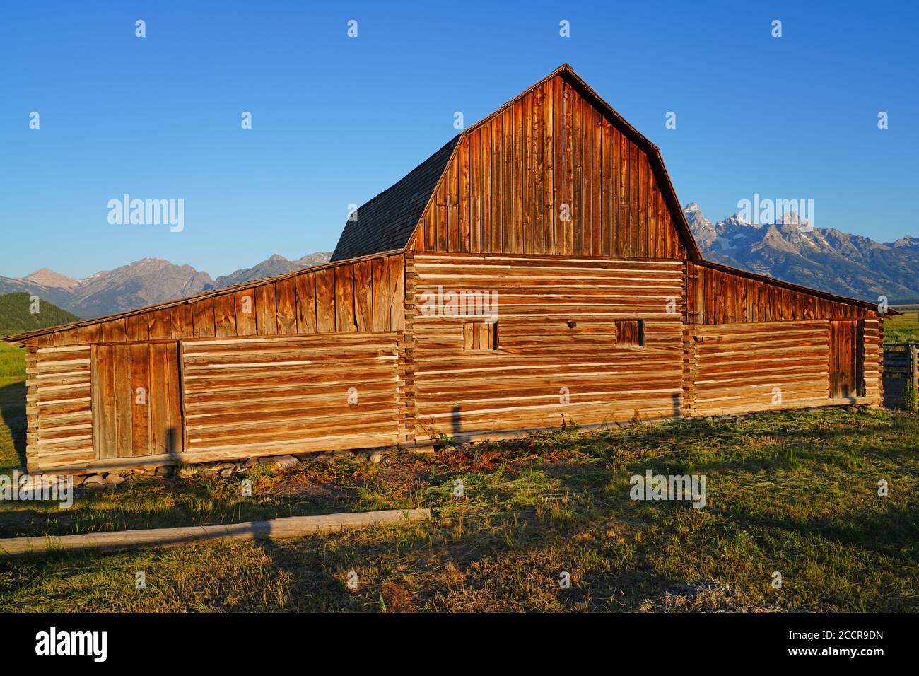 Sunrise over a barn on Mormon Row Historic District in Antelope Flats ...