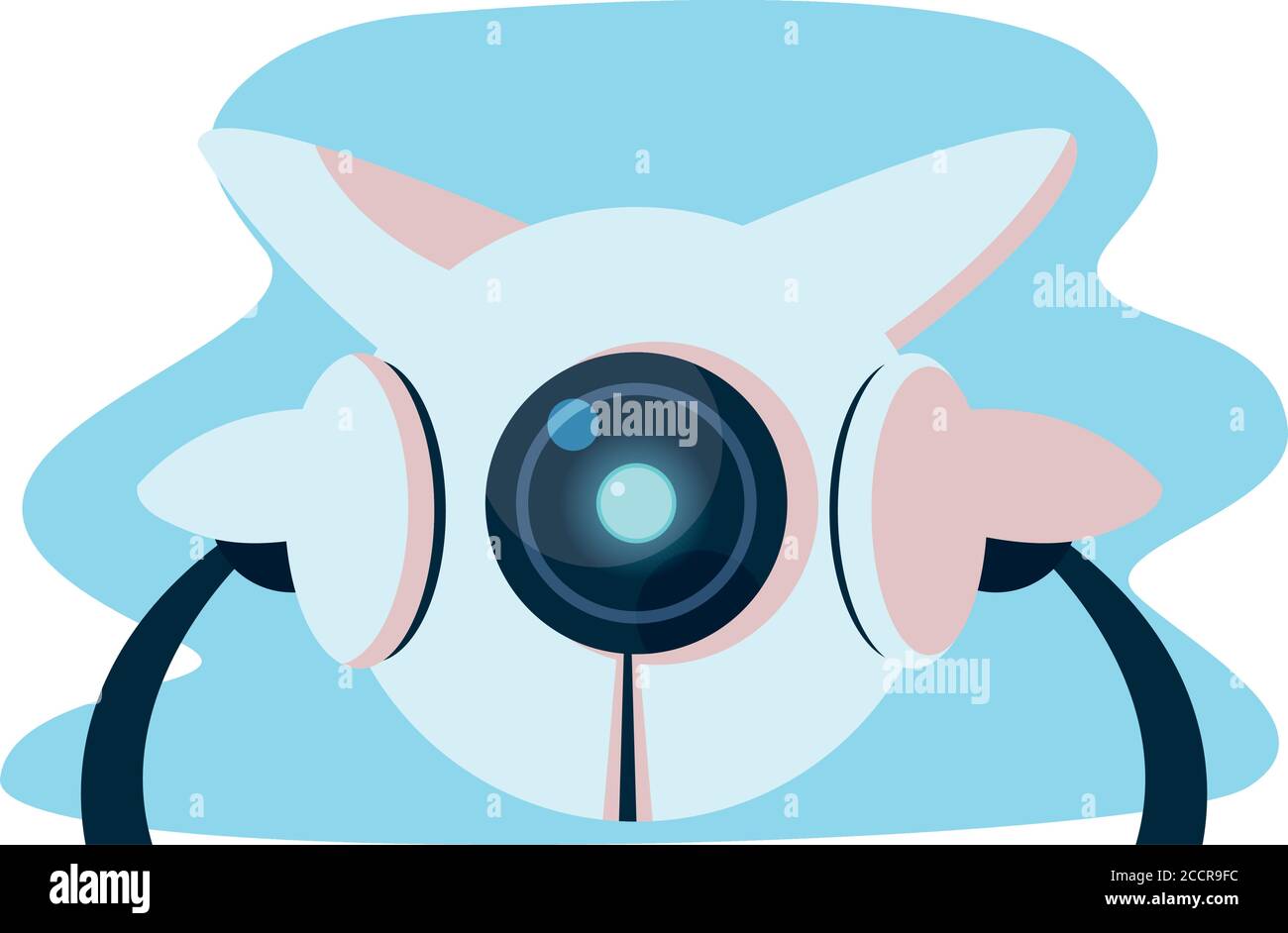 white robot cartoon of robotic technology futuristic toy future machine ...