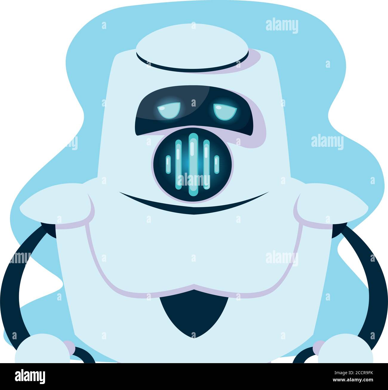 white robot cartoon of robotic technology futuristic toy future machine ...