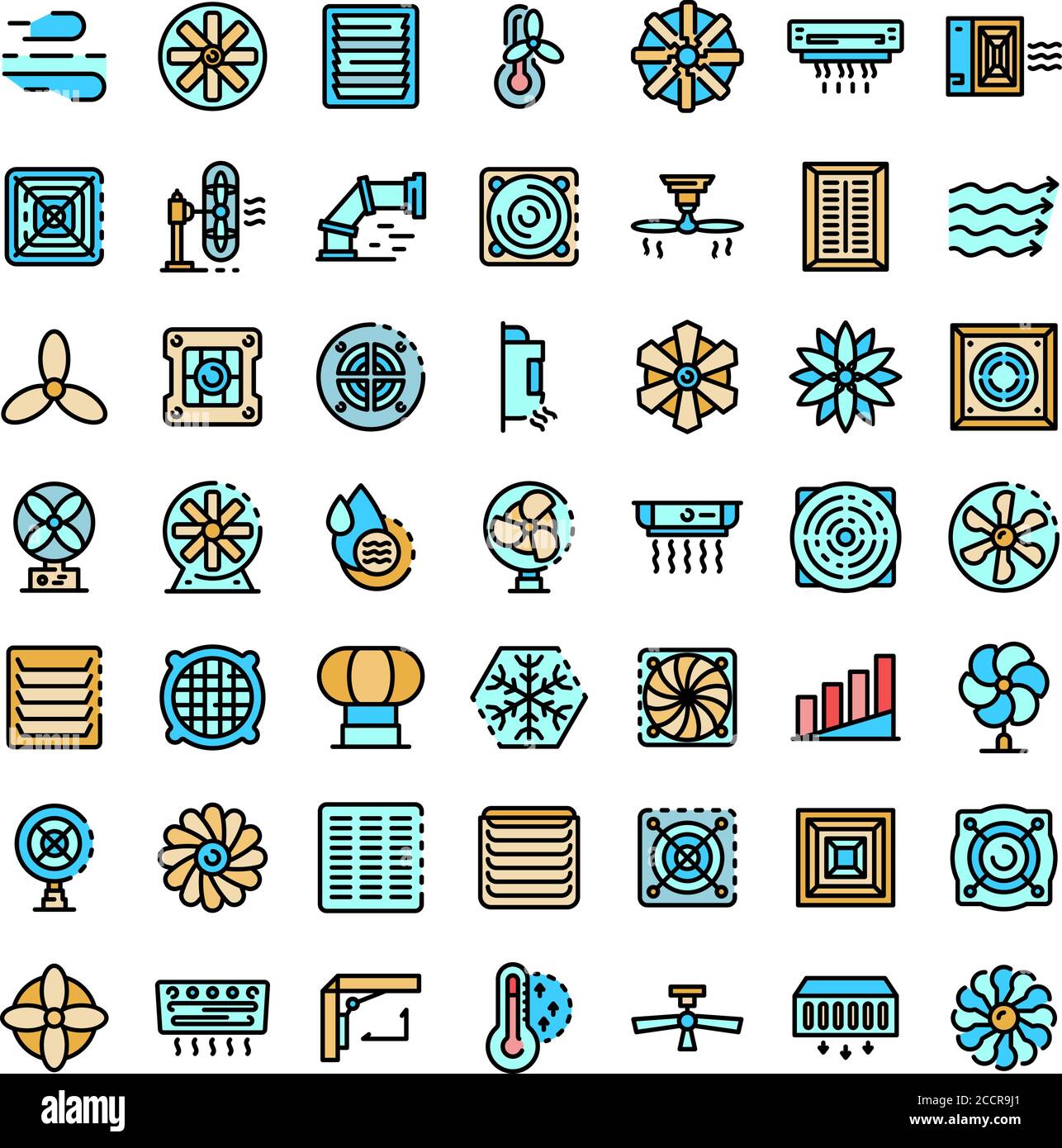 Ventilation icons set vector flat Stock Vector Image & Art - Alamy