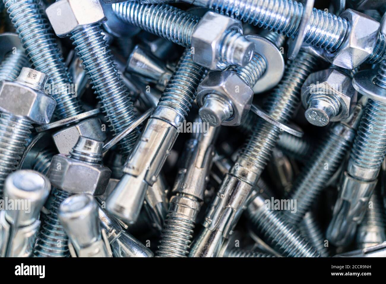 Closeup of Pile of screws and nuts and bolts in a bucket Stock Photo ...