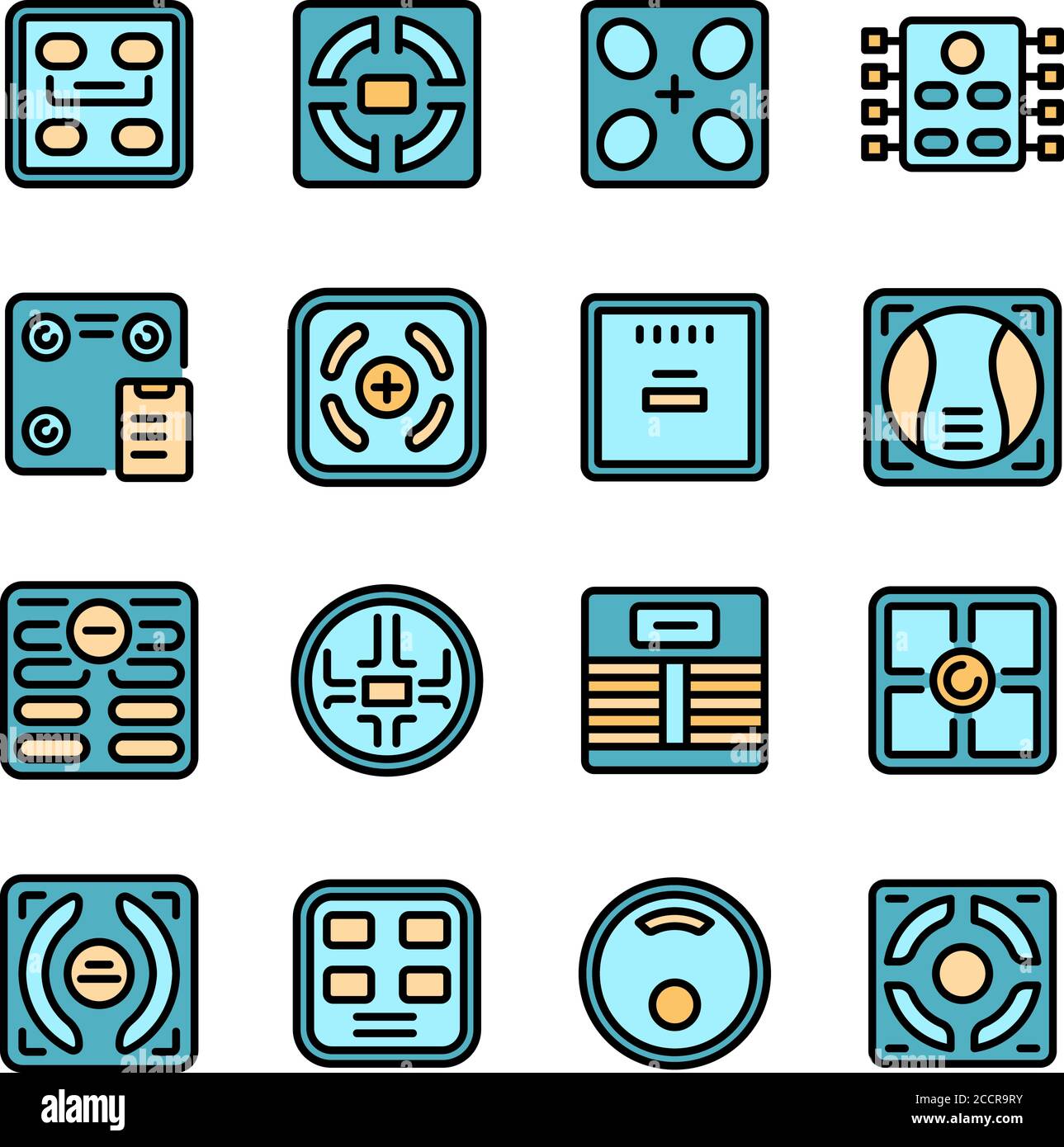 Smart scales icons set vector flat Stock Vector Image & Art - Alamy
