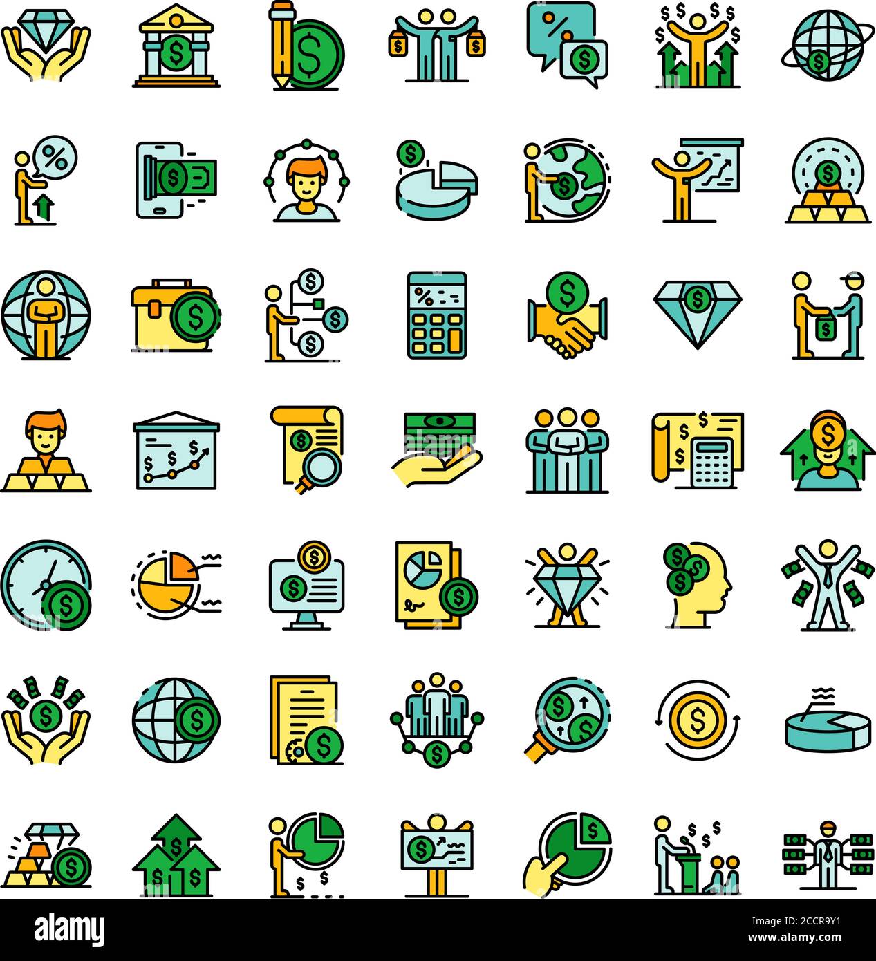 Broker icons set vector flat Stock Vector Image & Art - Alamy