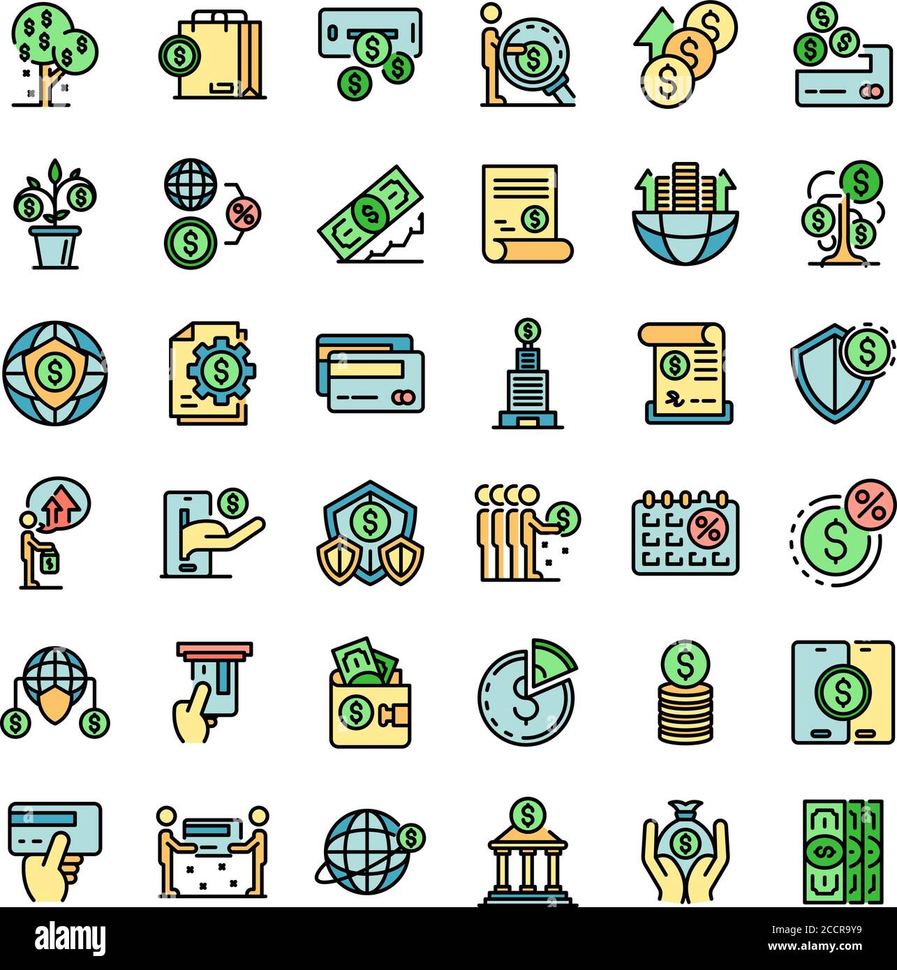 Credit union icons set vector flat Stock Vector Image & Art - Alamy
