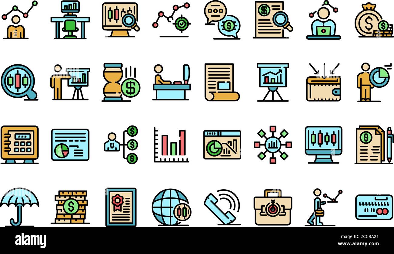 Trader icons set vector flat Stock Vector Image & Art - Alamy