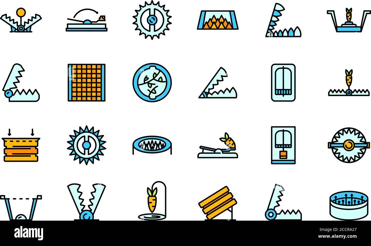 Animal trap icons set vector flat Stock Vector Image & Art - Alamy