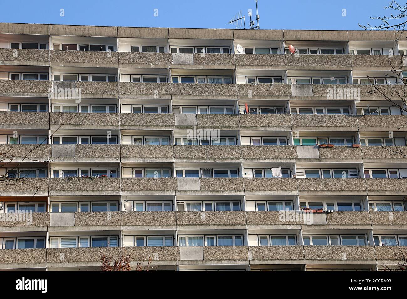 Facade of a big old suburban residential building Stock Photo - Alamy